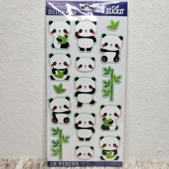 Sticko | Office | Sticko Stickers Panda Bear Rolly Polly With Bamboo ...